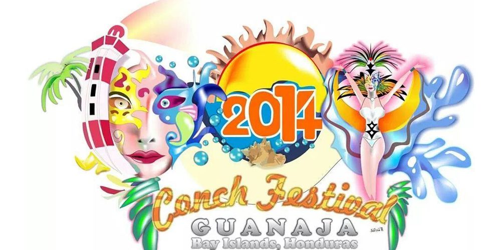 Guanaja en una imagen: su logo del VII Festival del Caracol - Honduras Tips